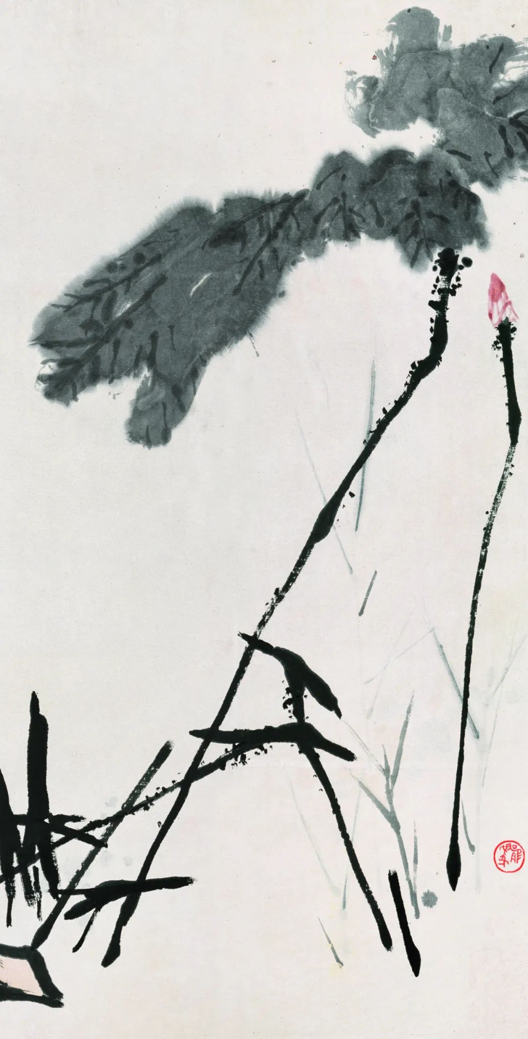 Pan Tianshou's painting of lotus: using a pen like an axe, seeking ...