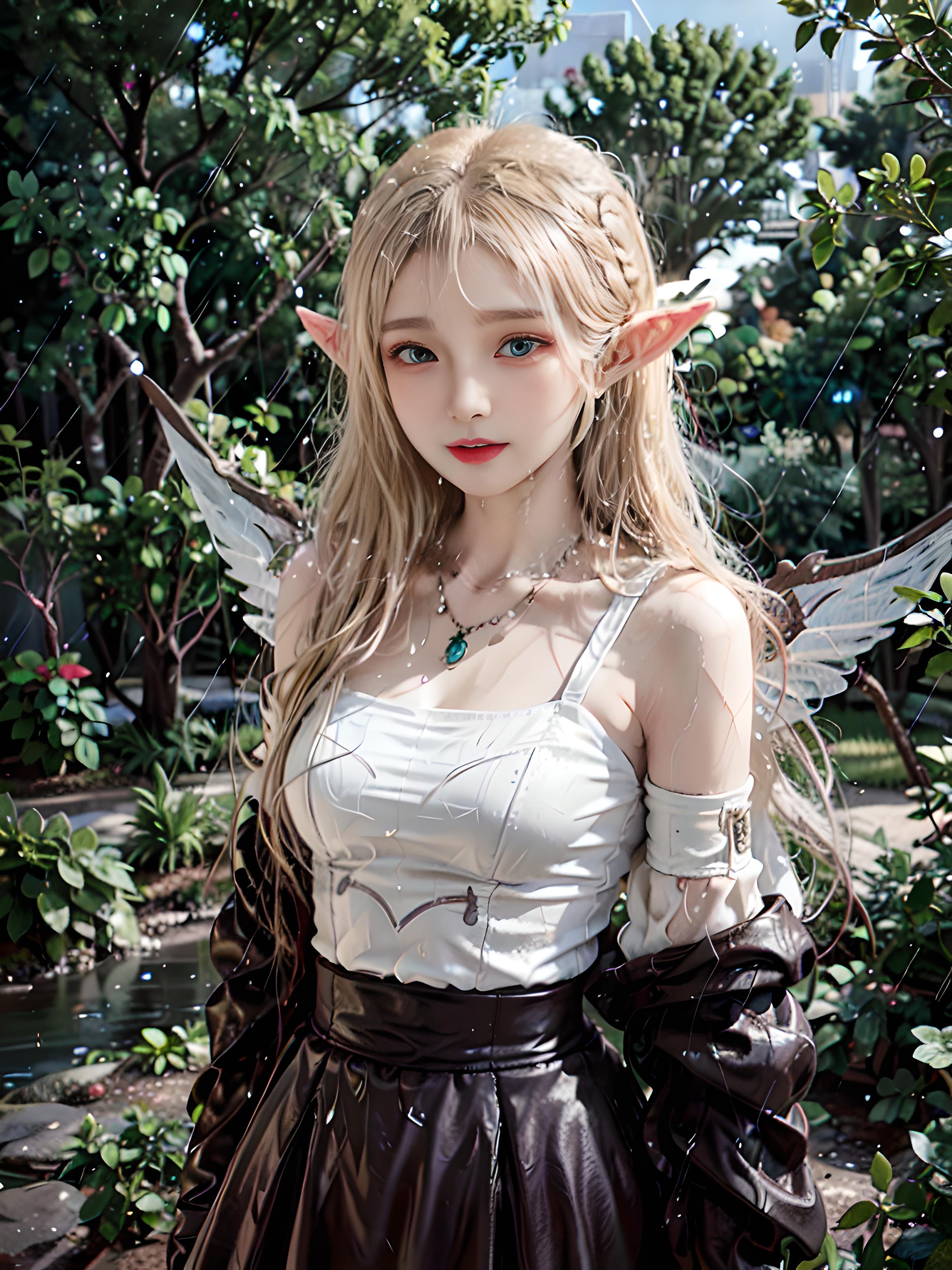 Meitu alchemy: elf princess cos in the forest of the ring - iNEWS