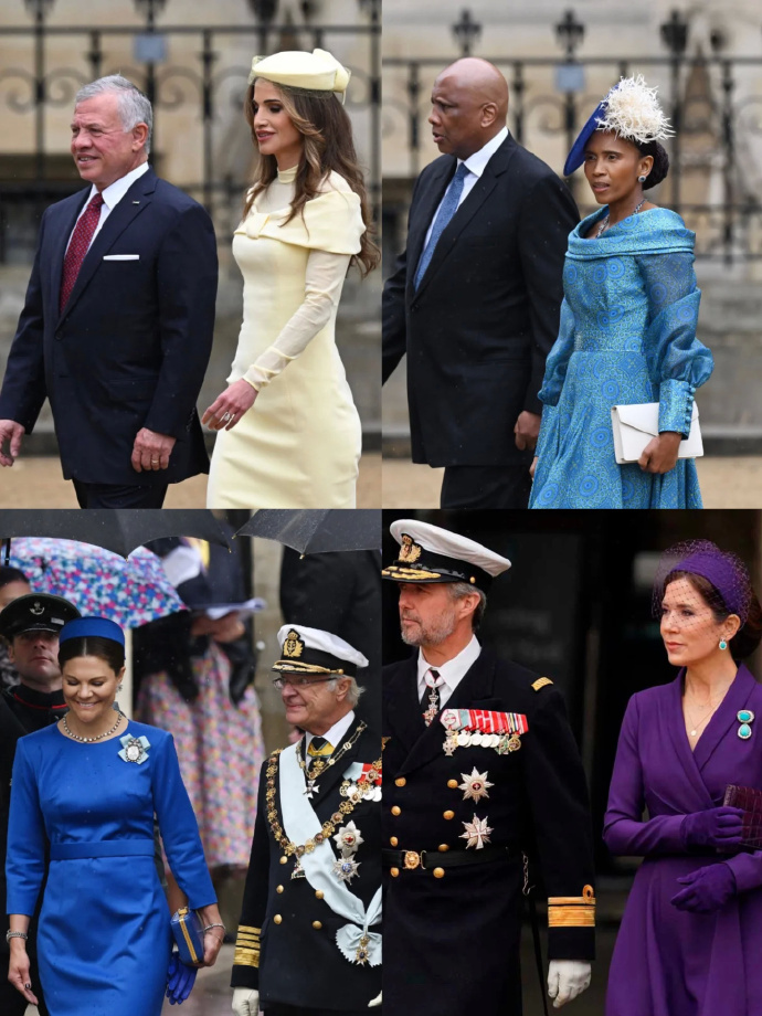The outfits of the "royal families" of various countries are revealed ...