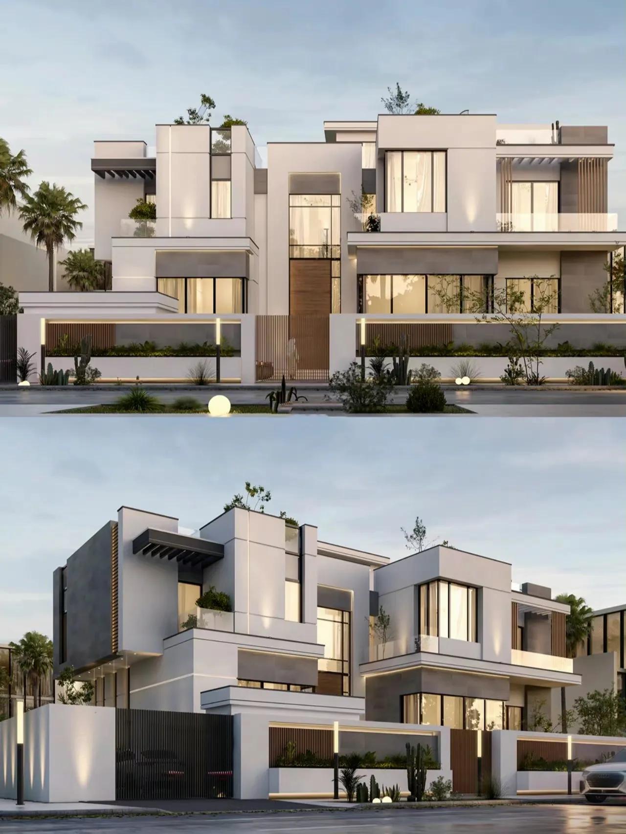 Can a modern self-built villa be designed like this?High-end and light ...