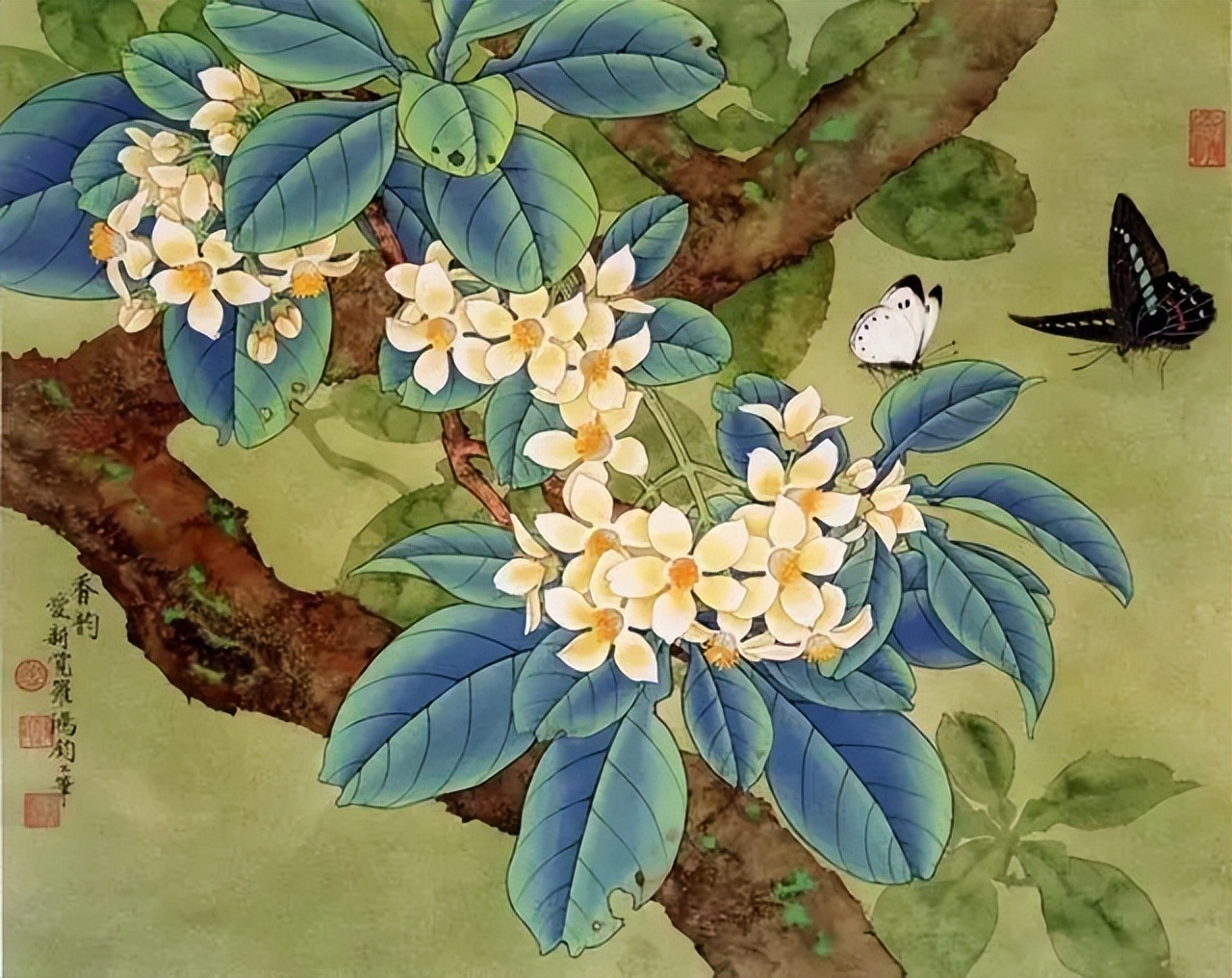 100 pictures of Jin Hongjun's meticulous heavy-color flower-and-bird ...