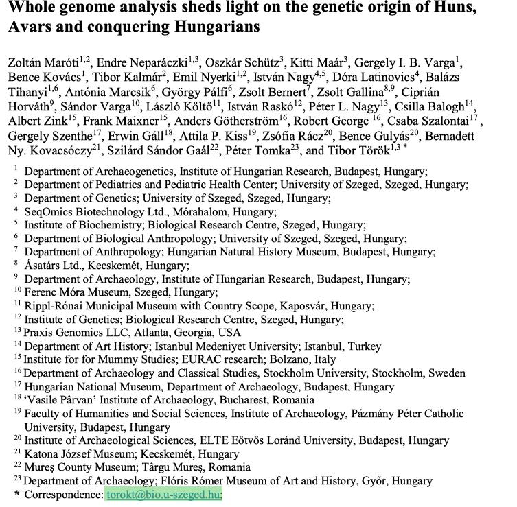 New genome-wide analysis reveals genetic origins of the Huns in Europe ...