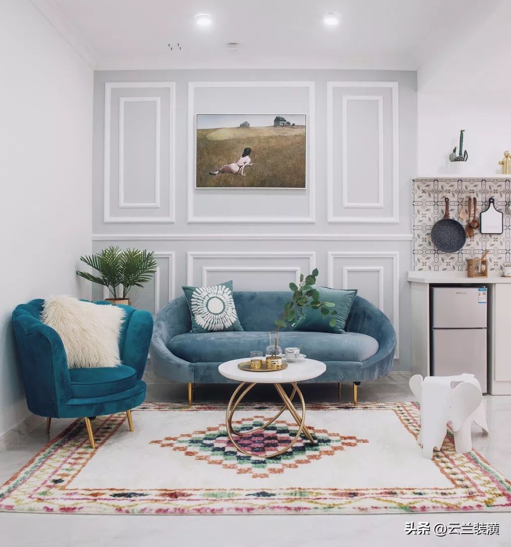 The 85-square-meter American-style light luxury style, the whole house ...