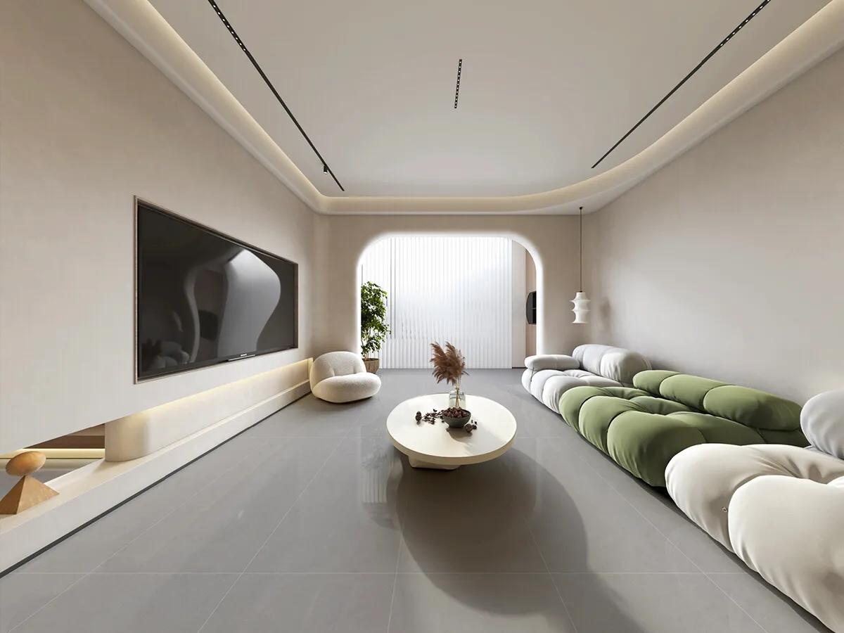 Exploding grey soft light micro-marble tiles!Super image self-leveling ...