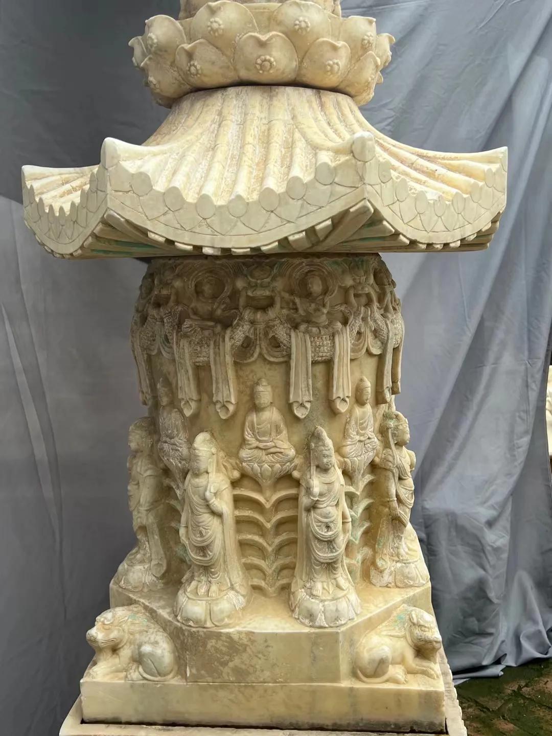White marble painted relic stupa - iNEWS