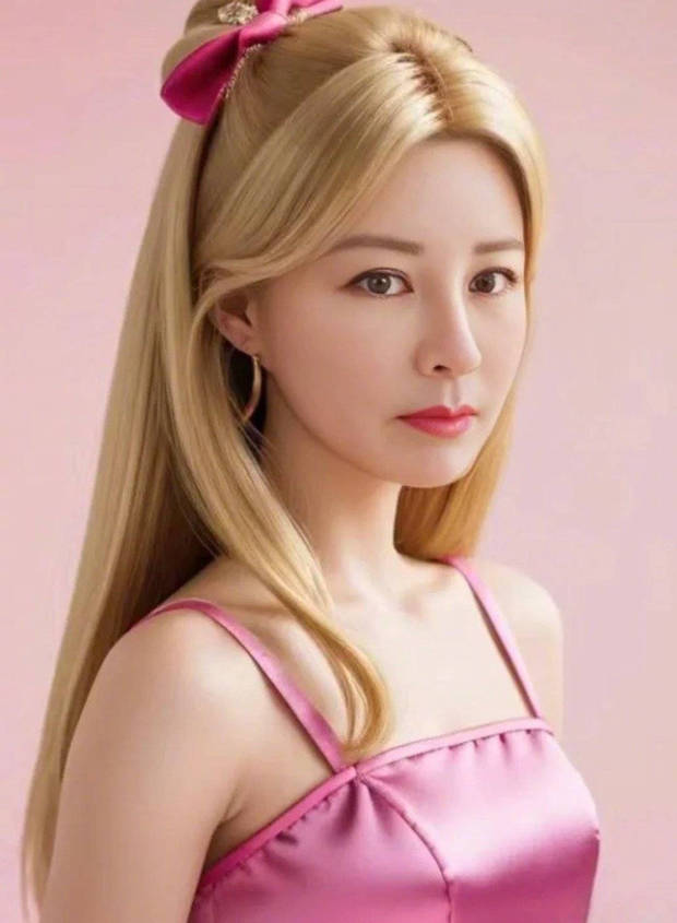 Du Hua shows off her Barbie look with blond hair, elegant, dignified ...