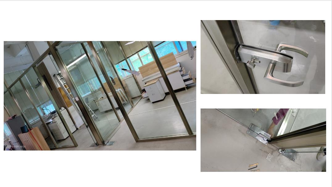 Less than the top single glass floor spring door champagne brushed ...