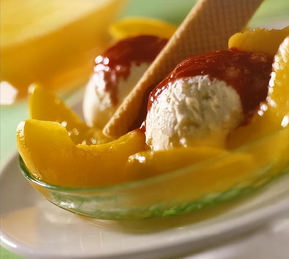 What is the relationship between the 18th-century French dessert peach ...