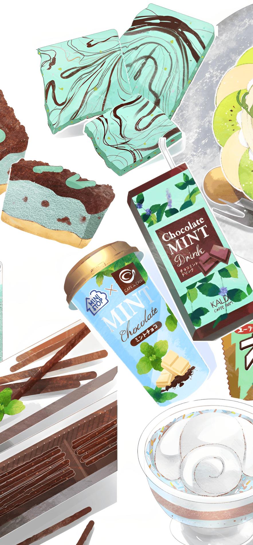 Sweet and Cool - Drawings of Mint Chocolate Illustrations - - iNEWS