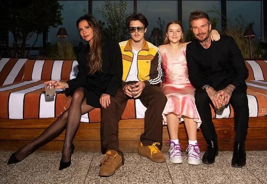 A recent photo of the 49-year-old Mrs. Beckham shows off her chopstick ...