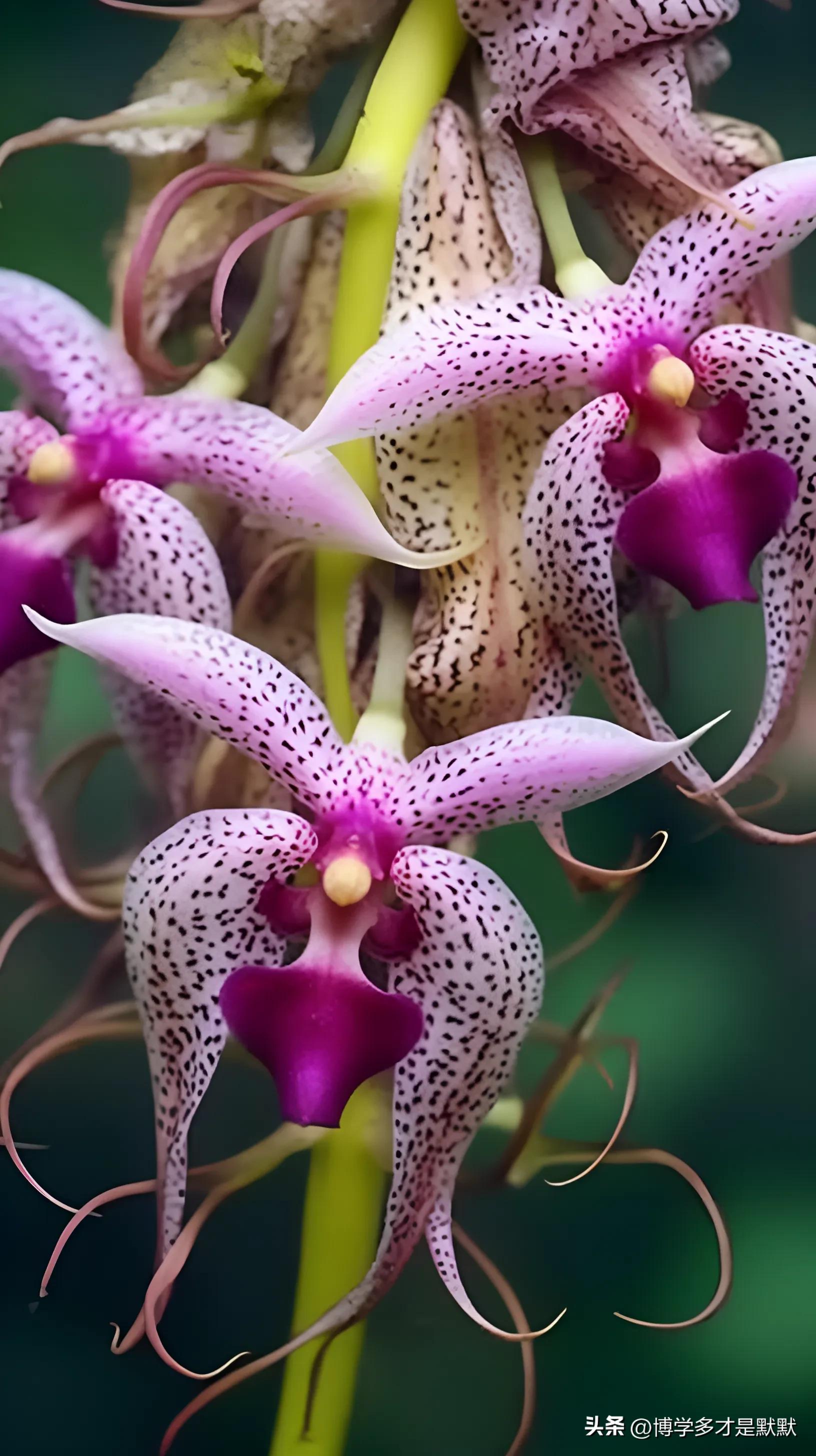Fox-patterned orchid with exotic flowers and plants - iMedia