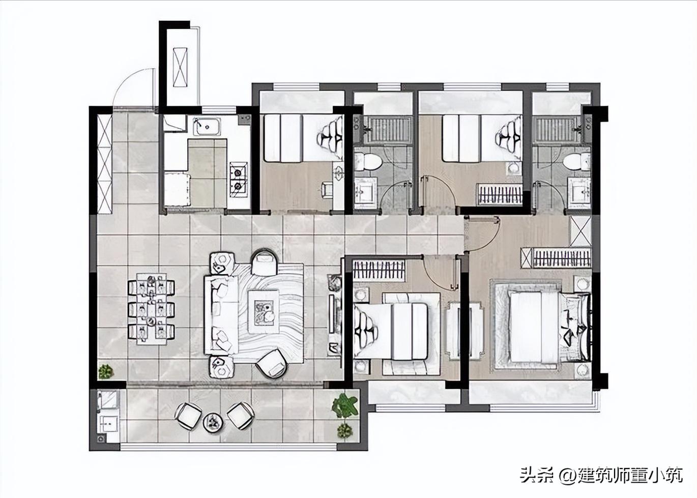 128 square meters and practical four-bedroom: large-scale and wide-area ...