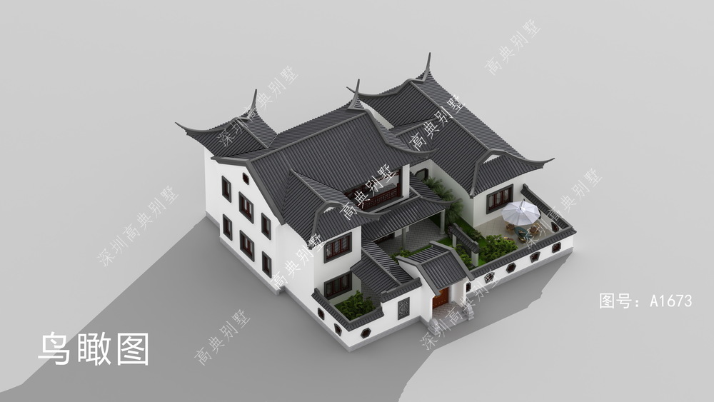This Chinese-style villa is designed to be attractive and distinctive ...