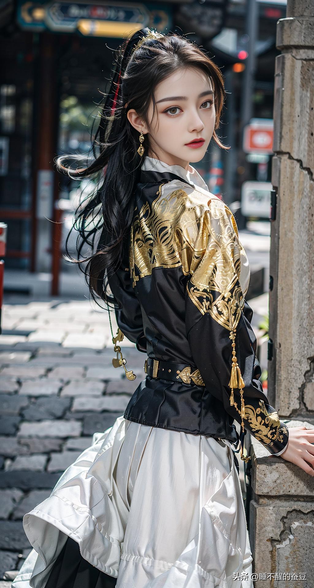 AI painting, stunning in Jinyiwei Feiyu's costume, a charming young ...