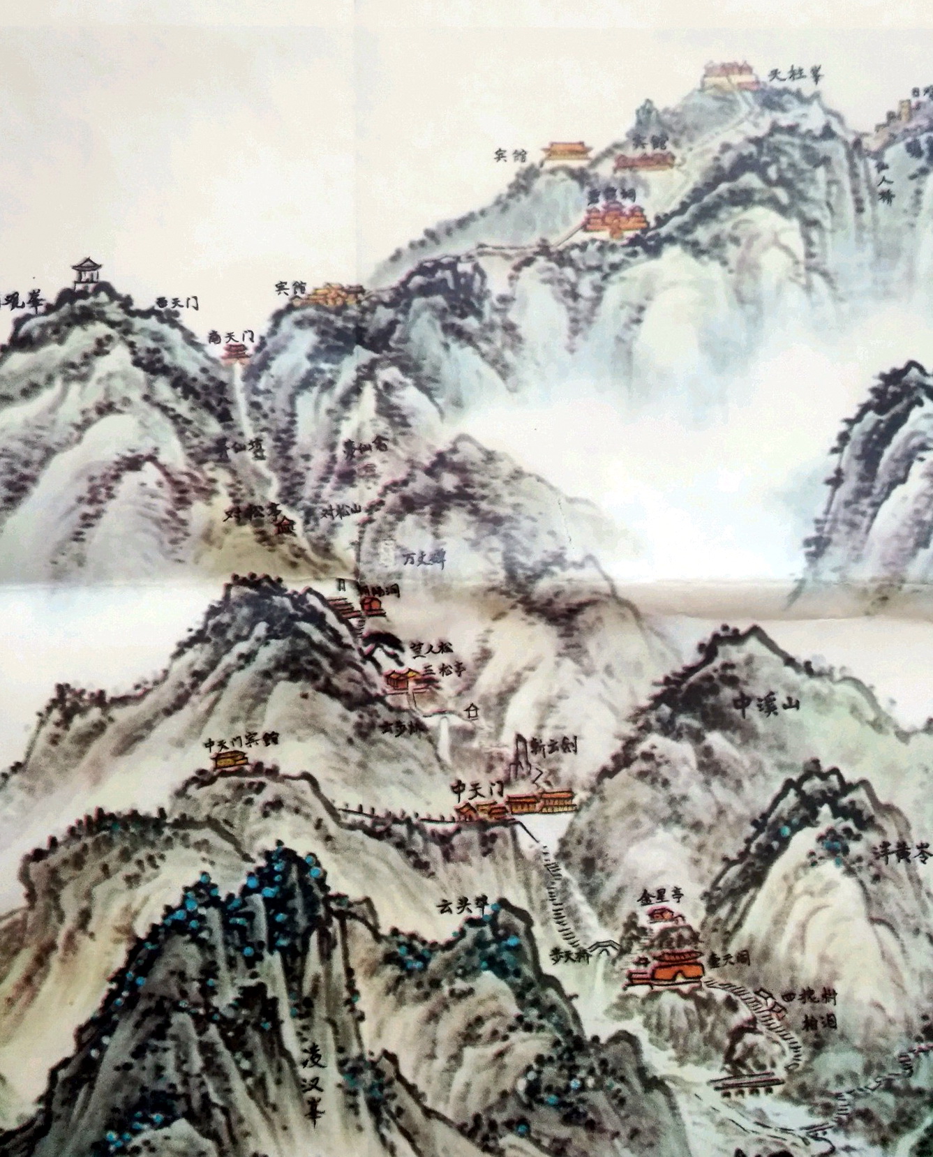 The 1980 "Dongyue Mount Tai" map, a guide map that is convenient for ...