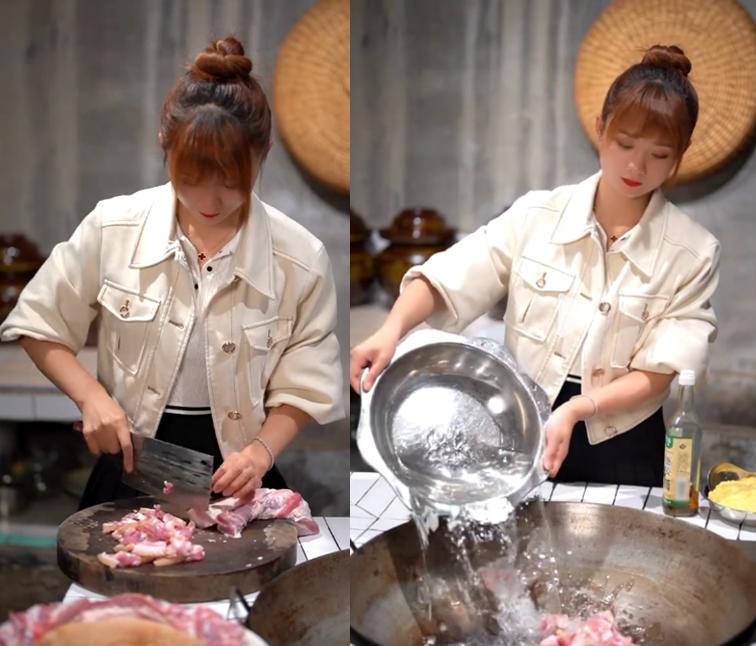 Internet celebrity Yan Su wears a miniskirt to dig lotus root in a ...
