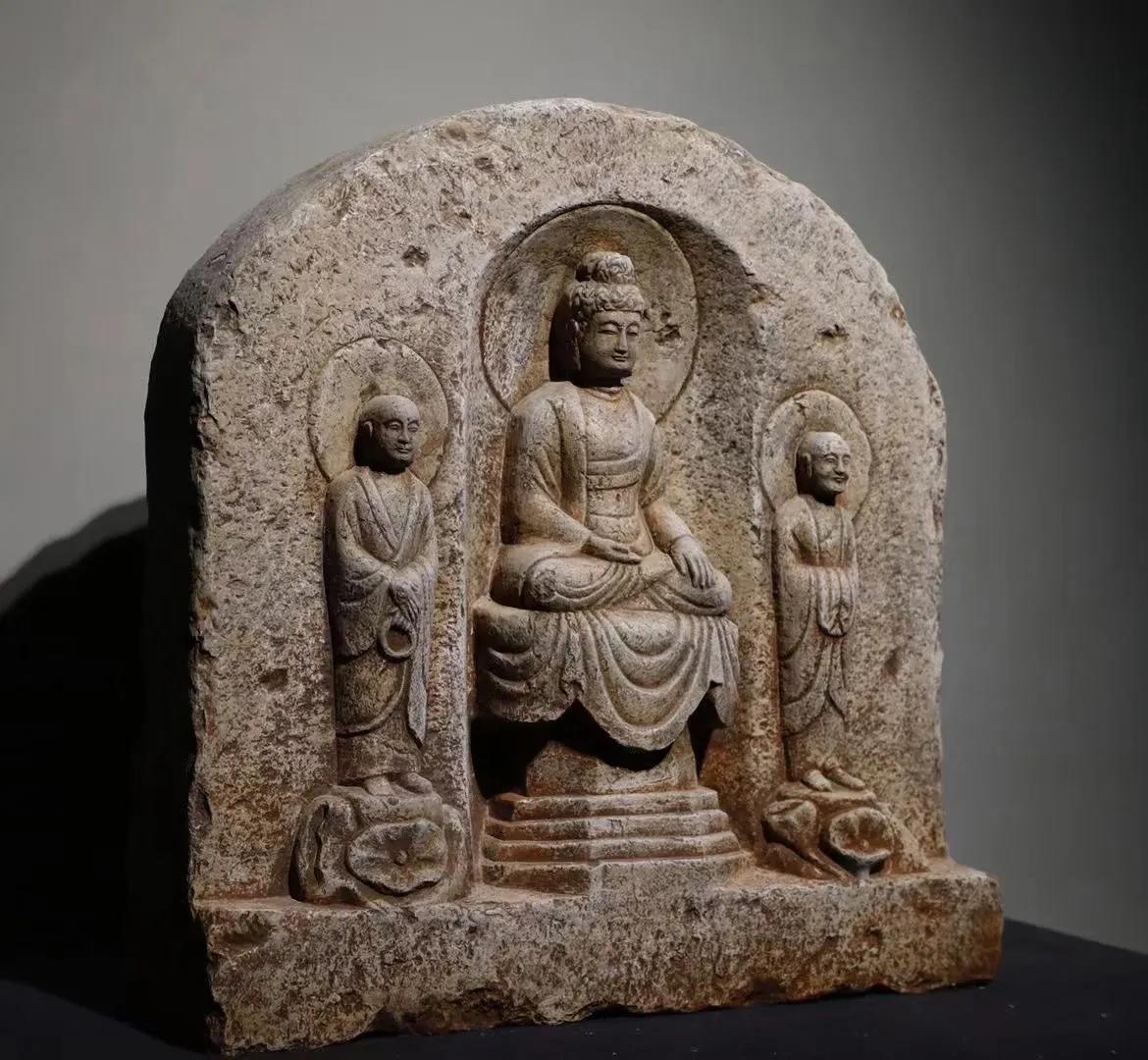 Tang Qingshi One Buddha Two Disciples Buddhist Altar Height 68cm Width ...