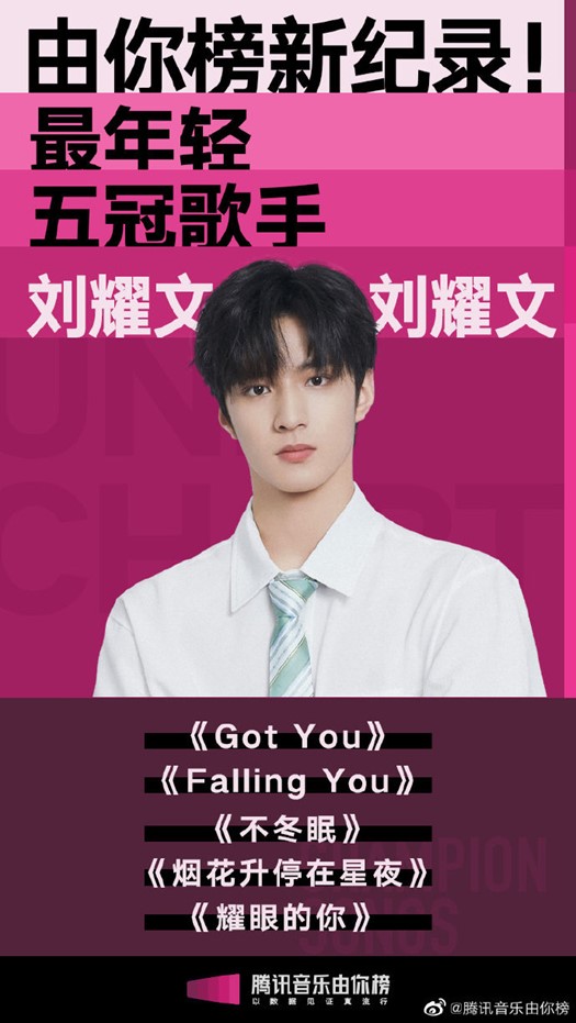 Liu Yaowen's new song "Dazzling You" won the championship! The youngest ...