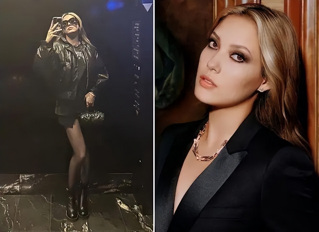 Gu Ailing wears black silk to take a selfie. She has a proud figure and ...