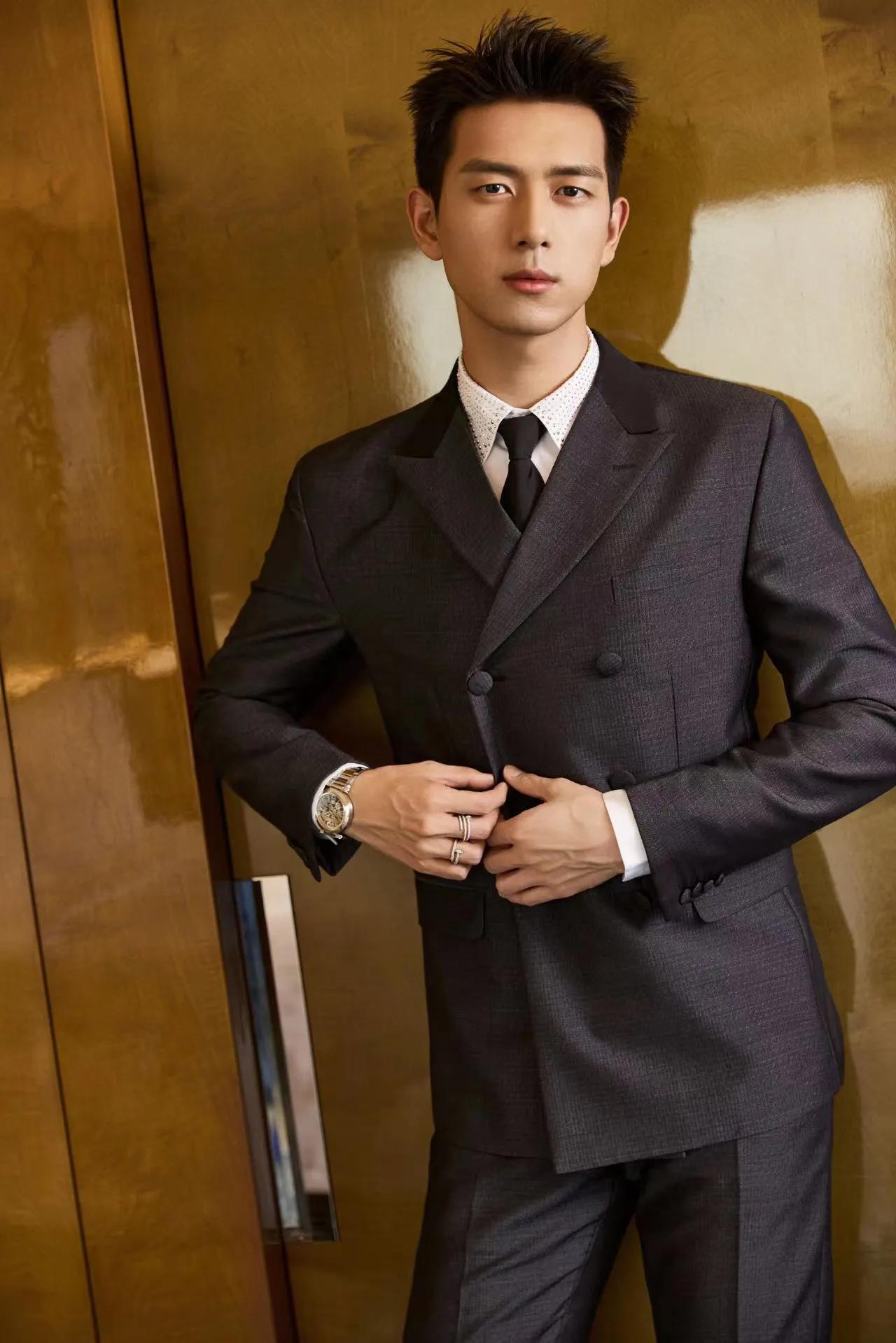 An upright handsome guy in a top-notch, elegant gentleman in a suit ...