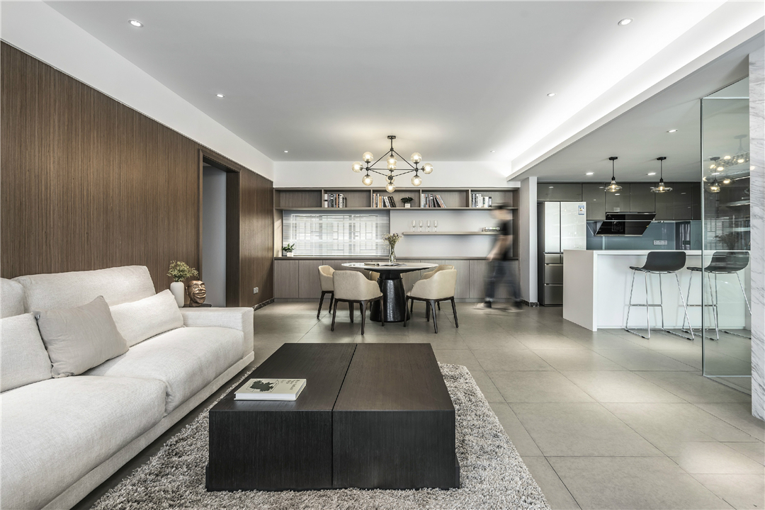 The 112-square-meter simple style three-bedroom apartment is simple and ...