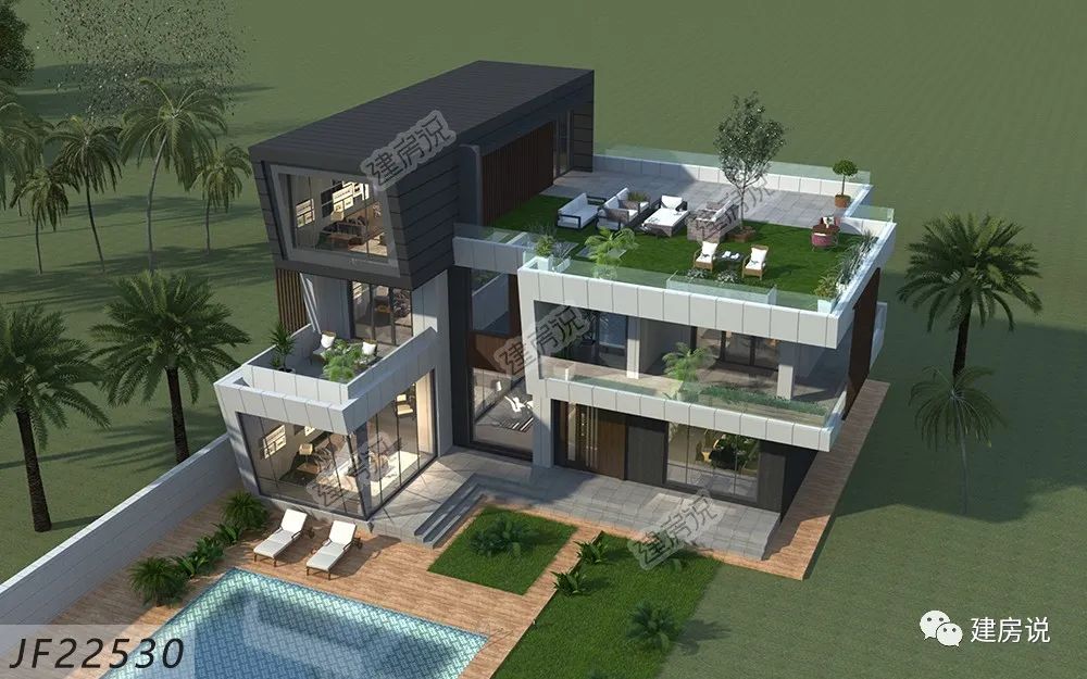 Modern style villa, unique in shape, fashionable atmosphere, built in ...