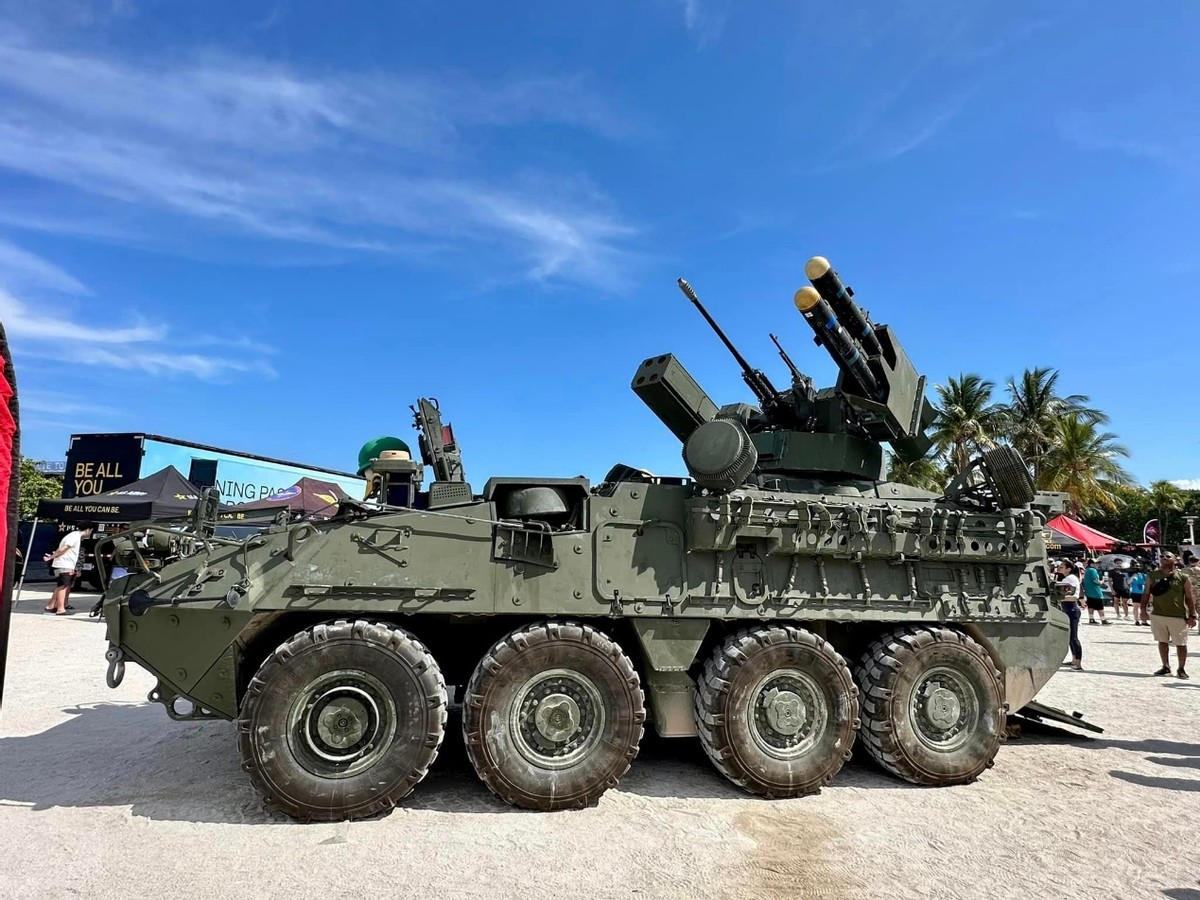 The U.S. Army's hard-packed anti-aircraft vehicle, with 4 weapons and 4 ...