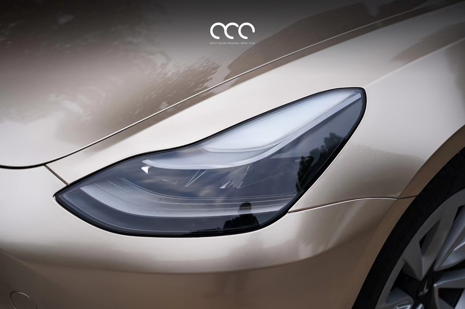 Tesla MODEL 3 Diffuse color change film metal champagne gold, gorgeous ...