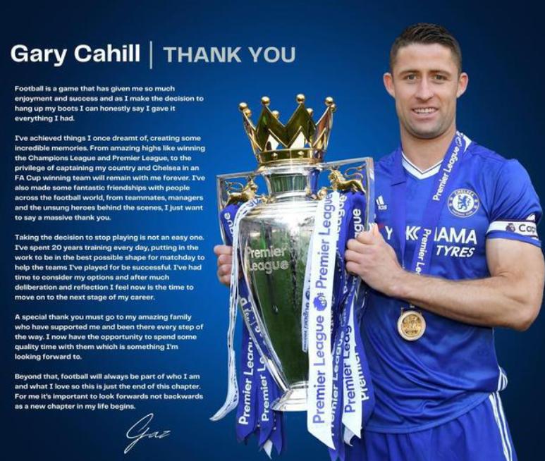 Cahill announced his retirement, Chelsea thanked him for his ...