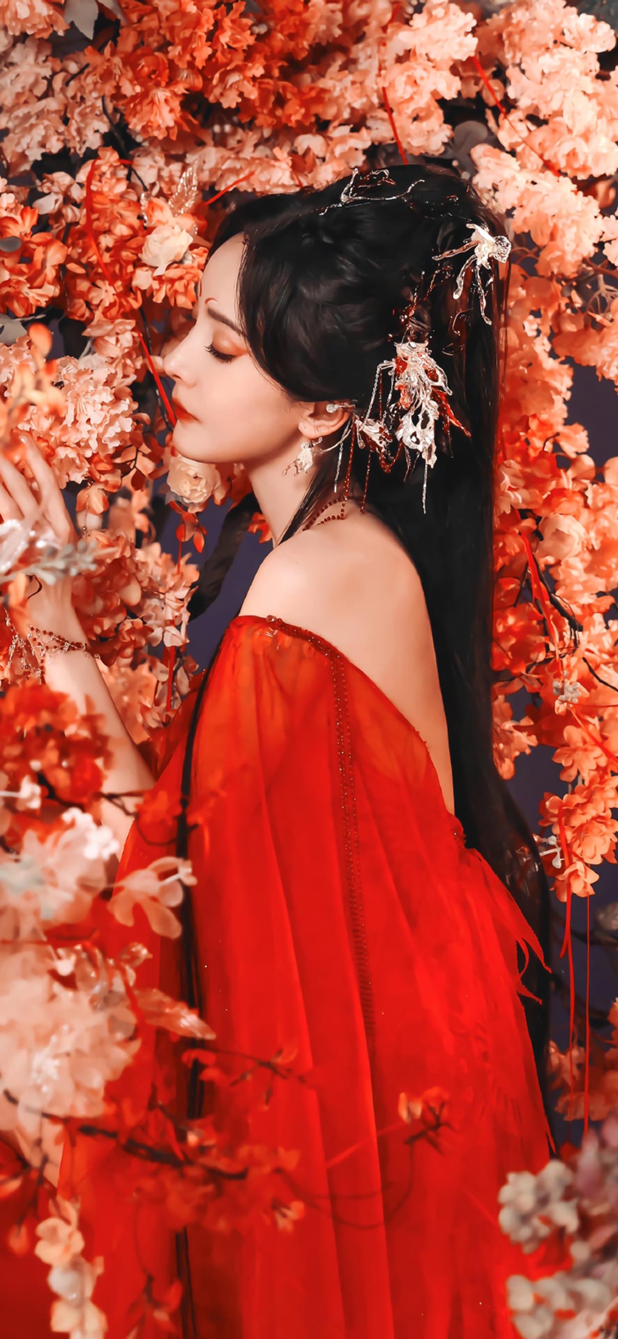 Yang Mi wallpaper | red antique dress - iMedia