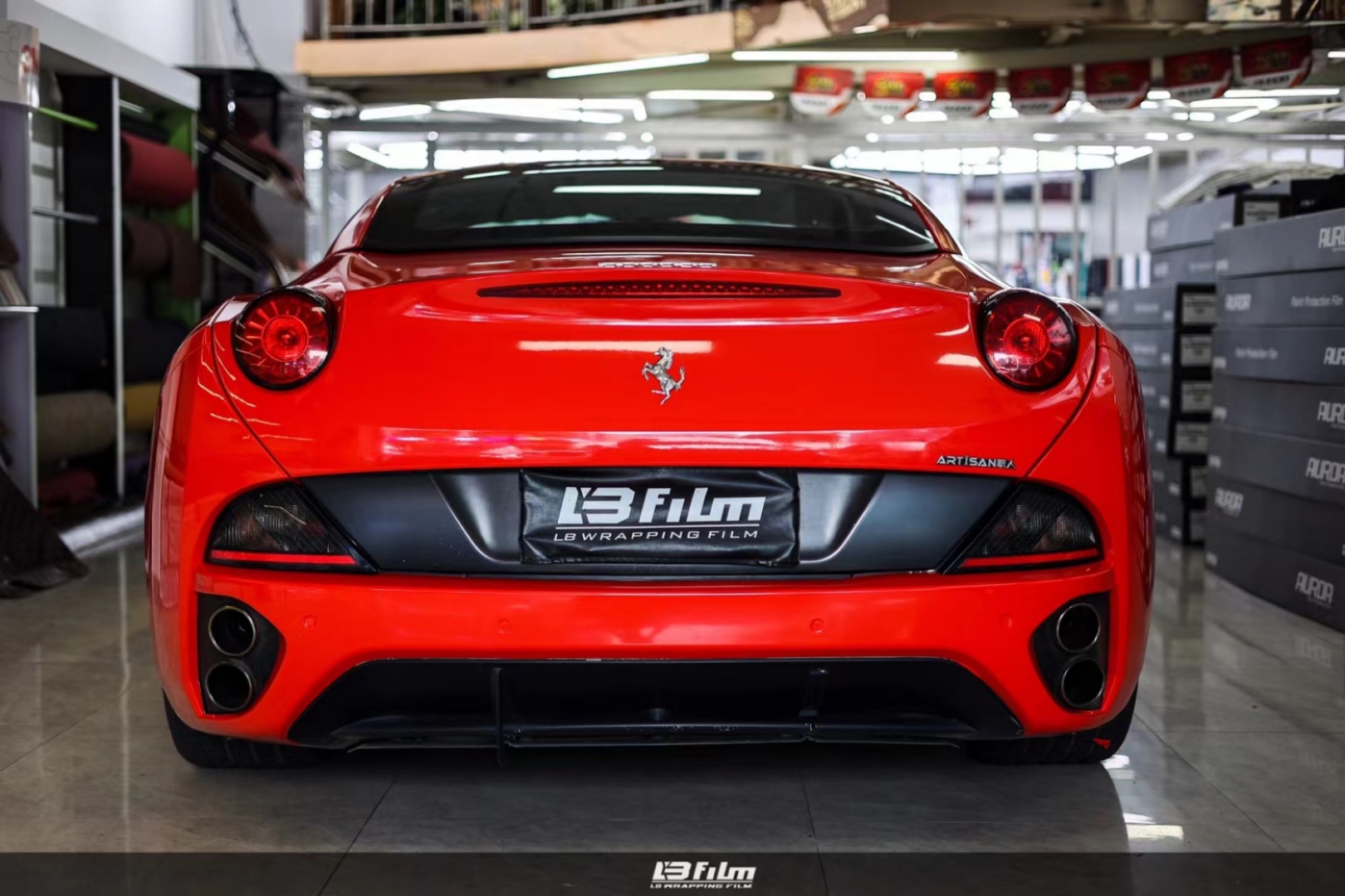 Ferrari California LBFILM color changing film highlights Ferrari red ...