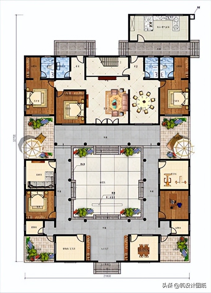 The best Chinese-style courtyard house in the countryside, with a long ...