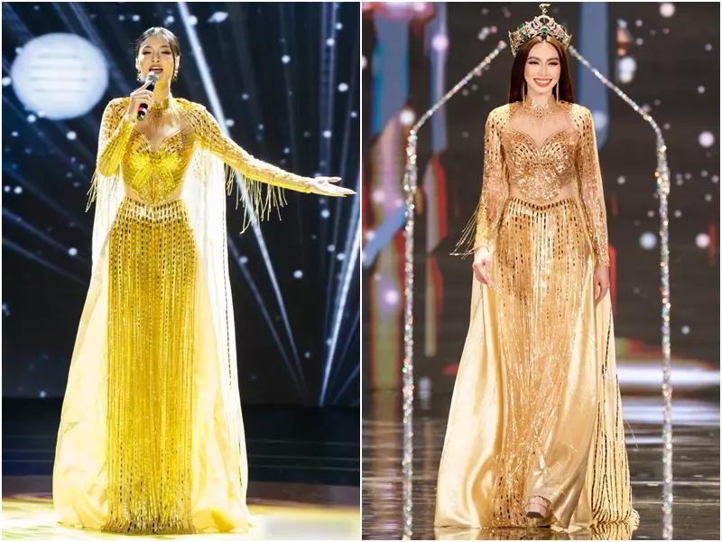 Qiao Luan's golden dress in the 2022 Miss International Finals - iNEWS