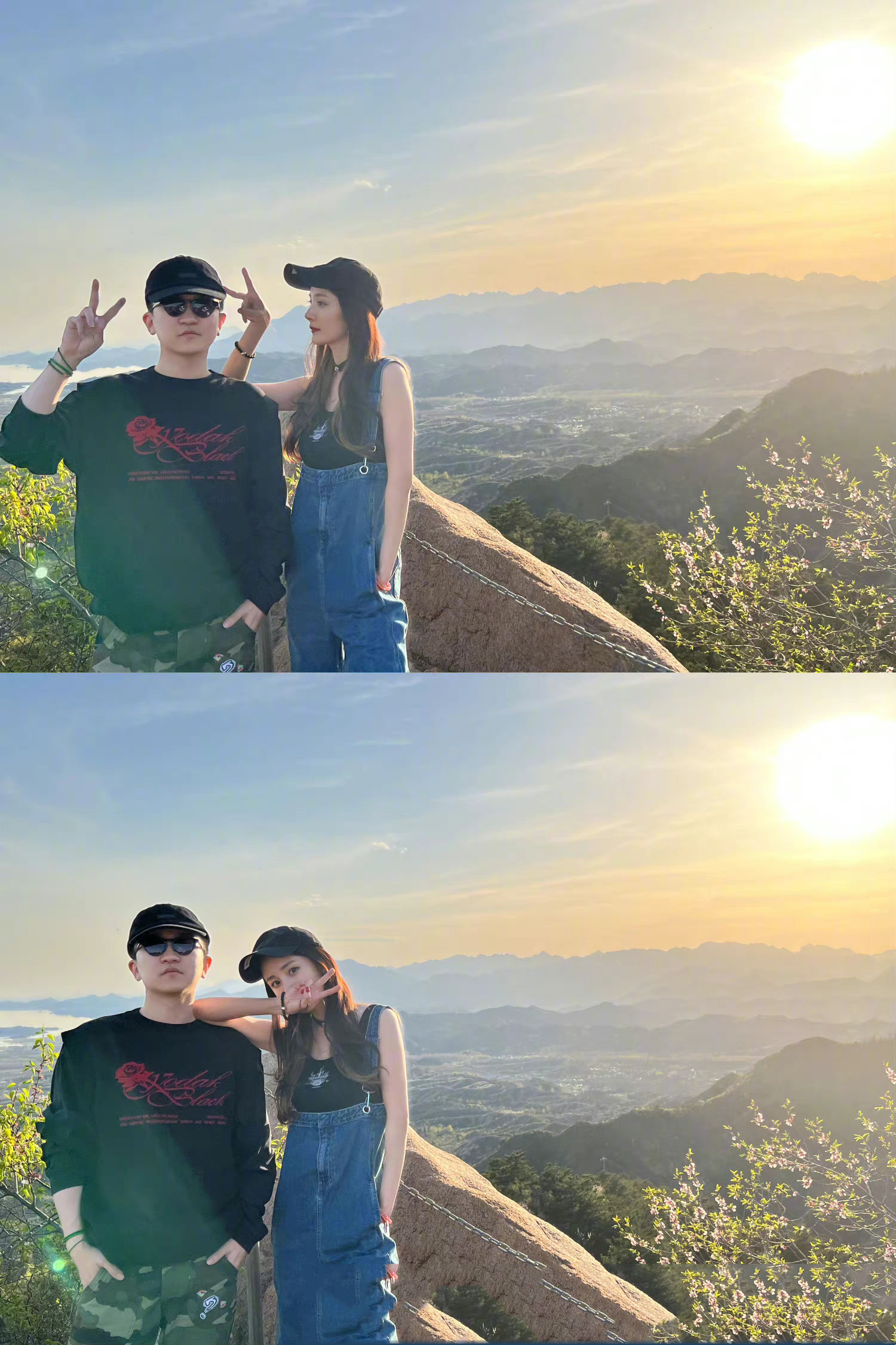 The photo of Yang Mi and Da Da Zhang traveling together in Yunfeng ...