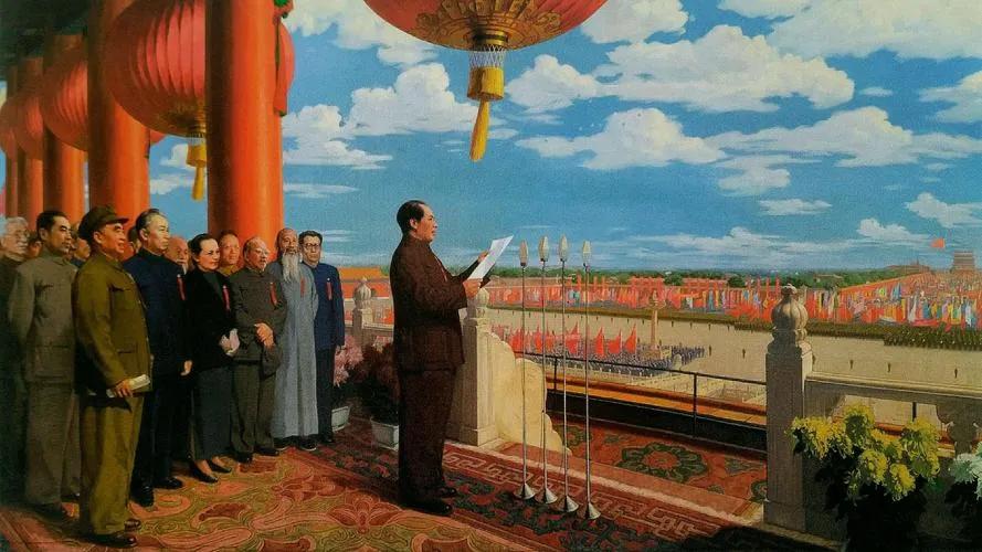 Appreciation of world famous paintings: Dong Xiwen's "Founding Ceremony ...