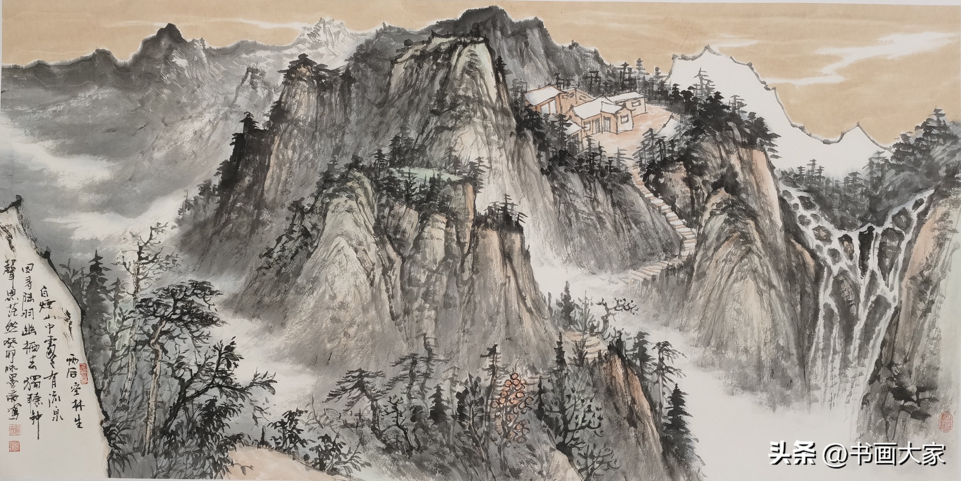 "Painter He Yong" Danqing Wonderland In the brush and ink, green water ...