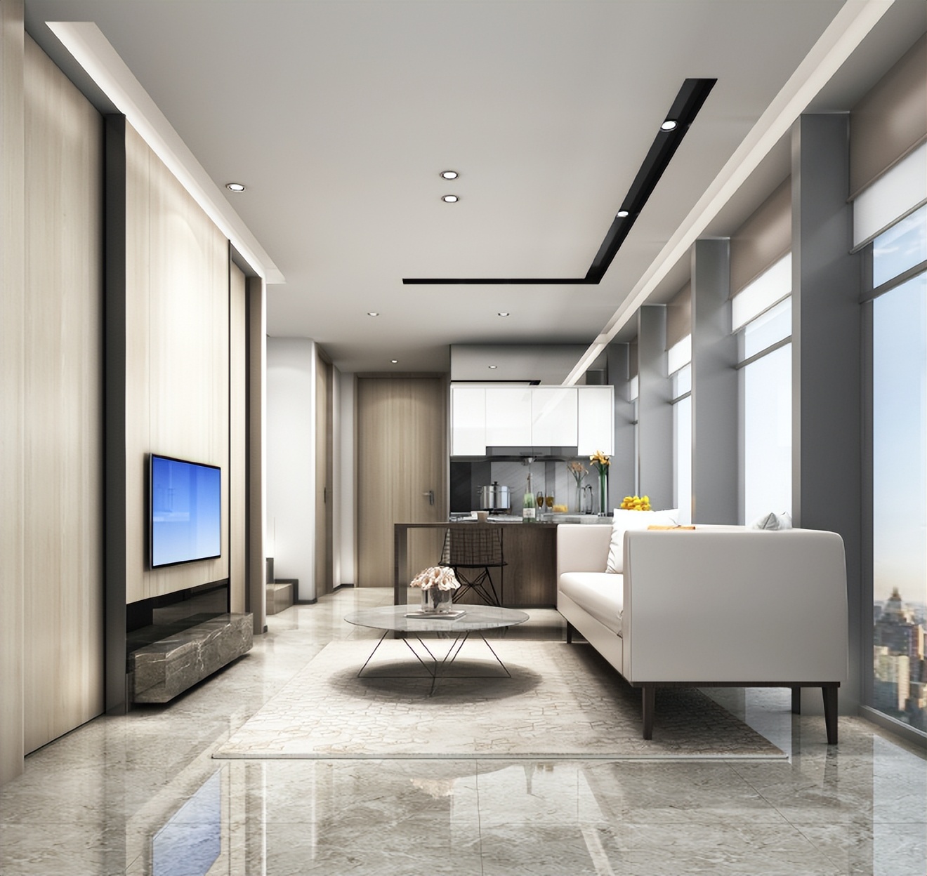 20㎡ modern minimalist style model room, full of high-end sense of the ...