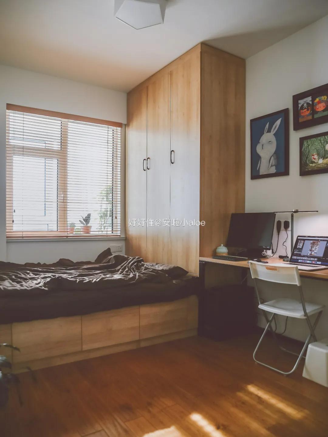 Small apartment space is saved, 8 square meters bedroom squeezes out a ...