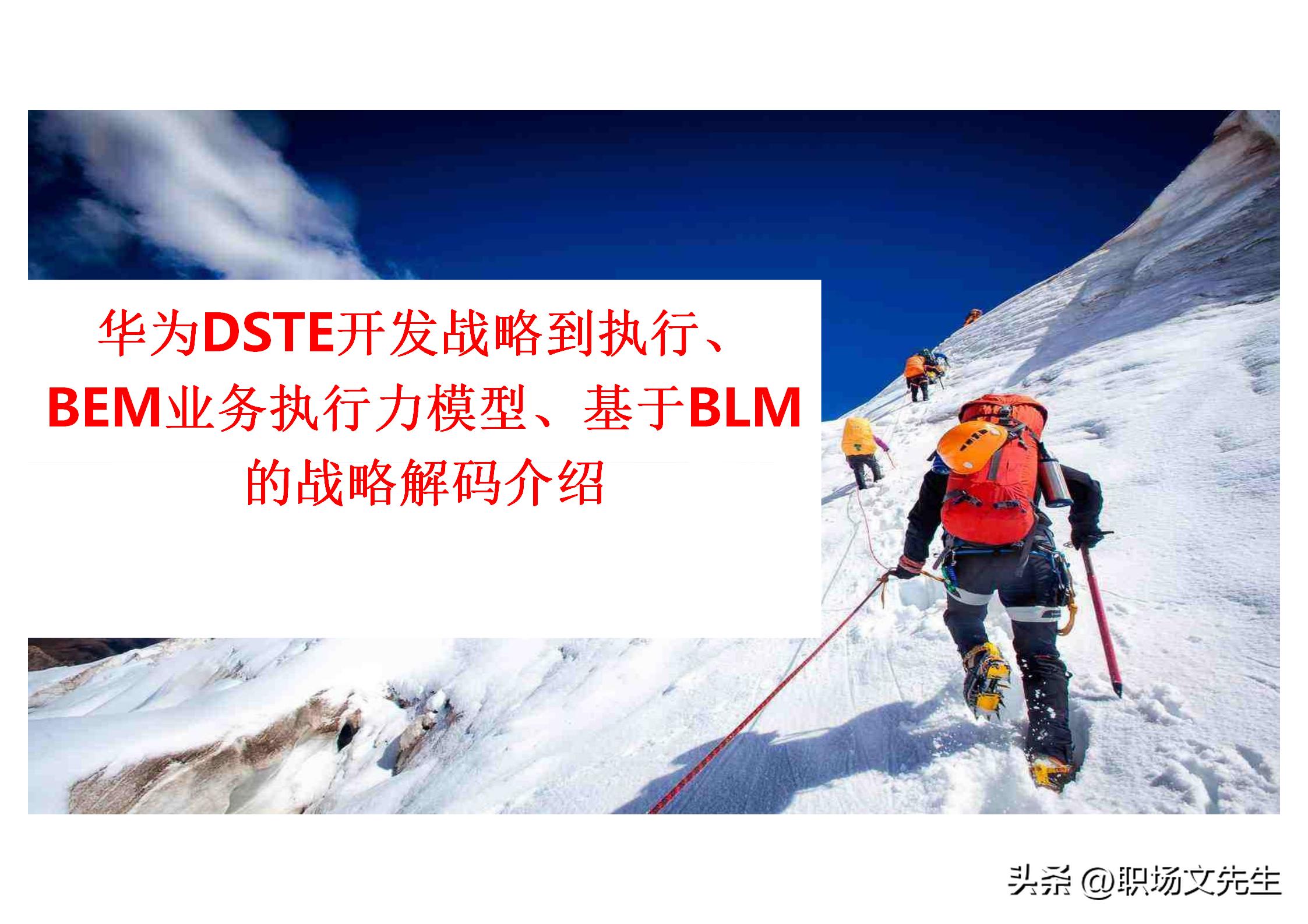 Huawei DSTE develops strategy to execution, BEM business execution model, BLM-based strategy ...