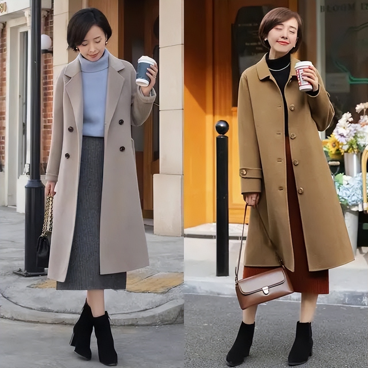 Coat + skirt, women over the age of 30 wear a "light and familiar style ...