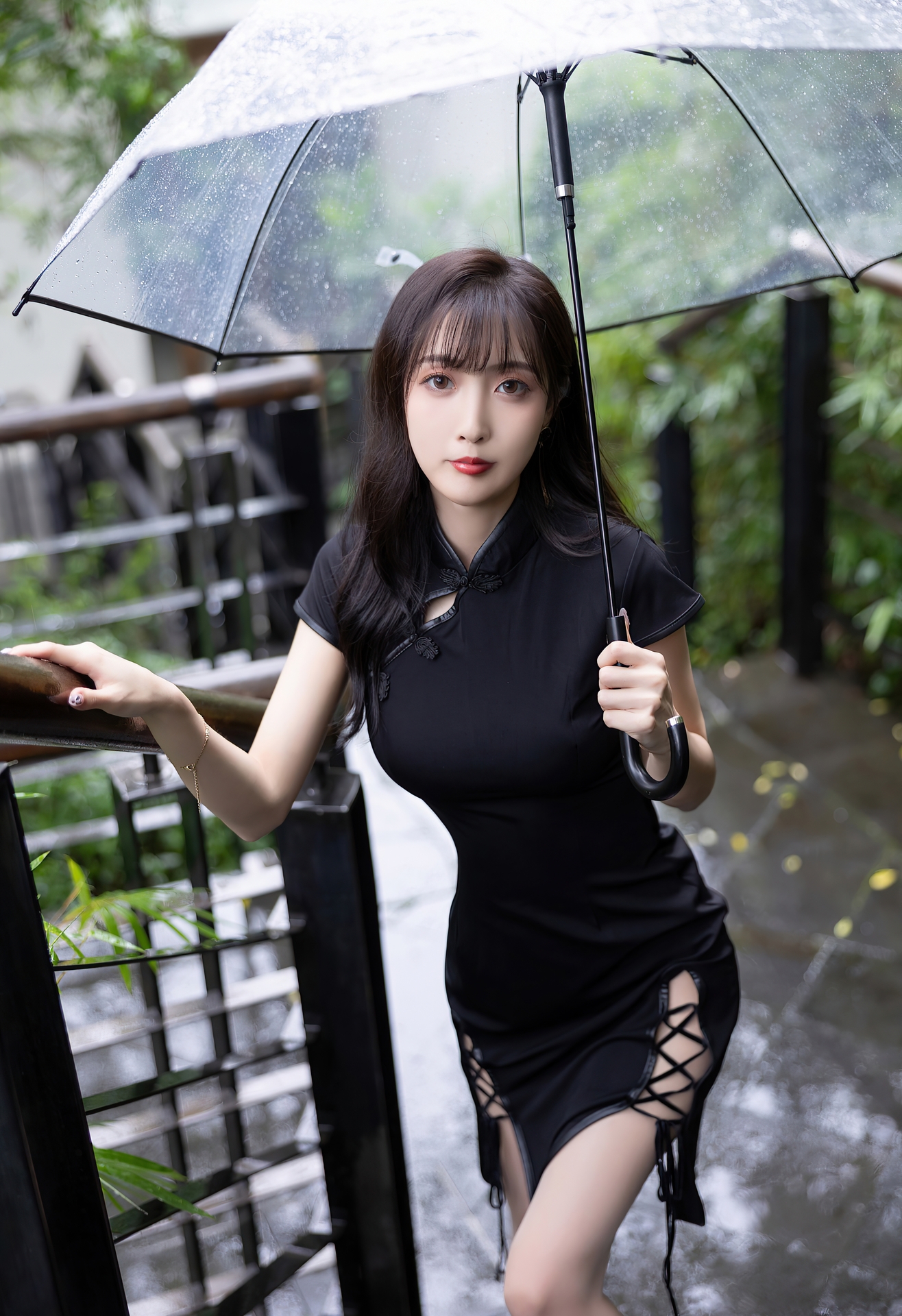 Model goddess Lin Xinglan best figure high heels photo black elegant ...