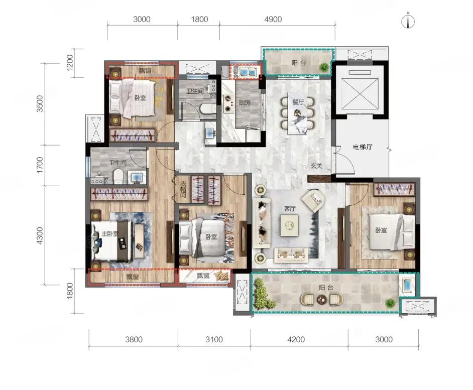 140 square meters of fresh apartment, with excellent elements gathered ...