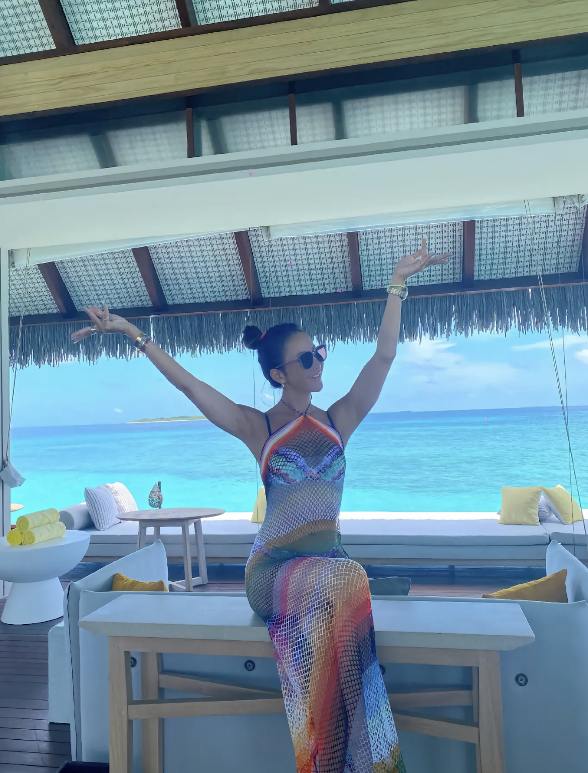 Coco Li's recent photo shows her figure, 47 years old, in the state of ...