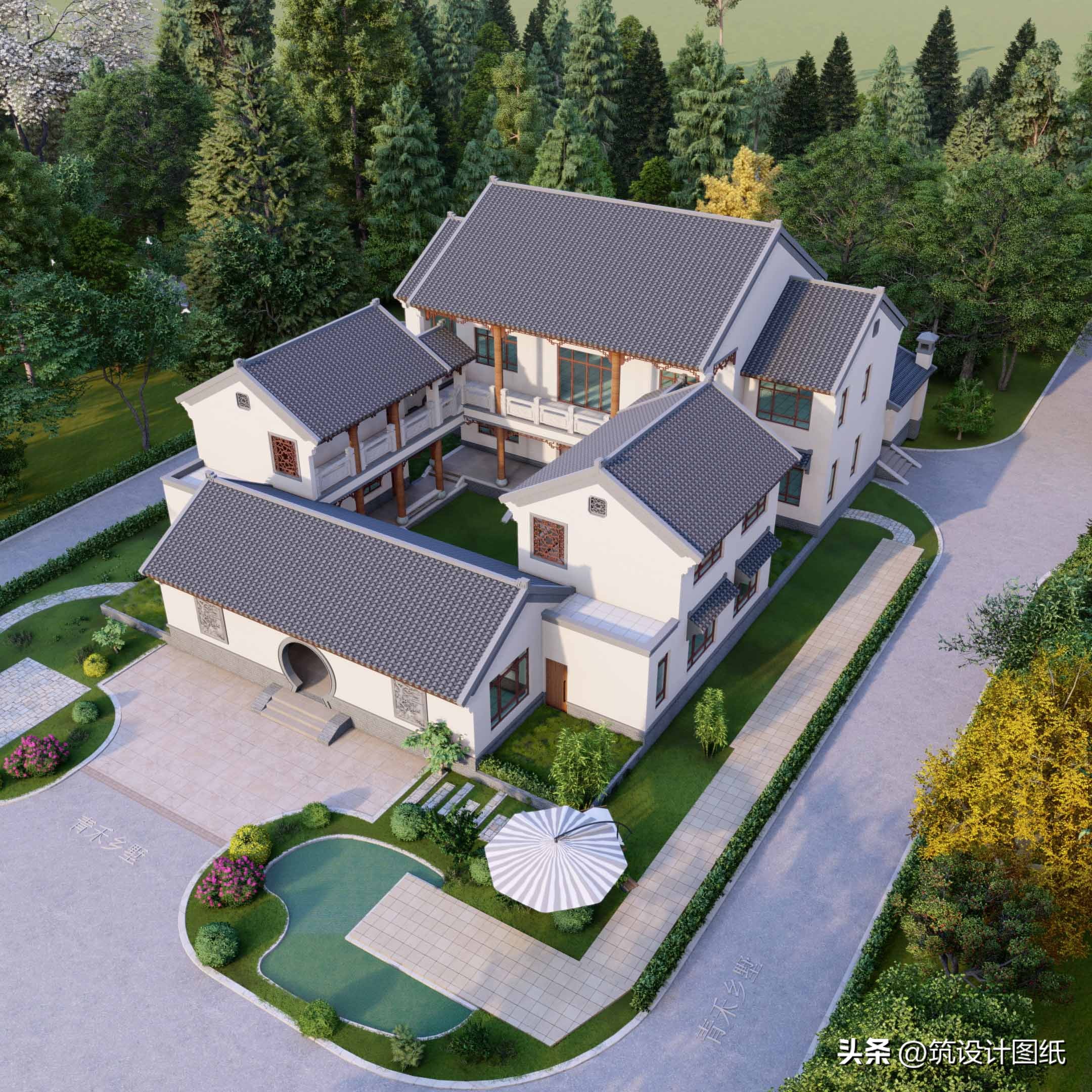 The best Chinese-style courtyard house in the countryside, with a long ...