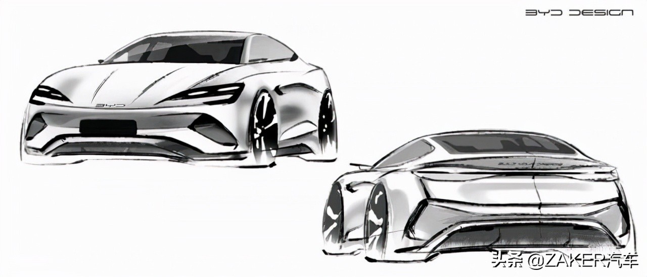 Just ask if you are handsome!BYD's new sedan hand-painted drawing ...