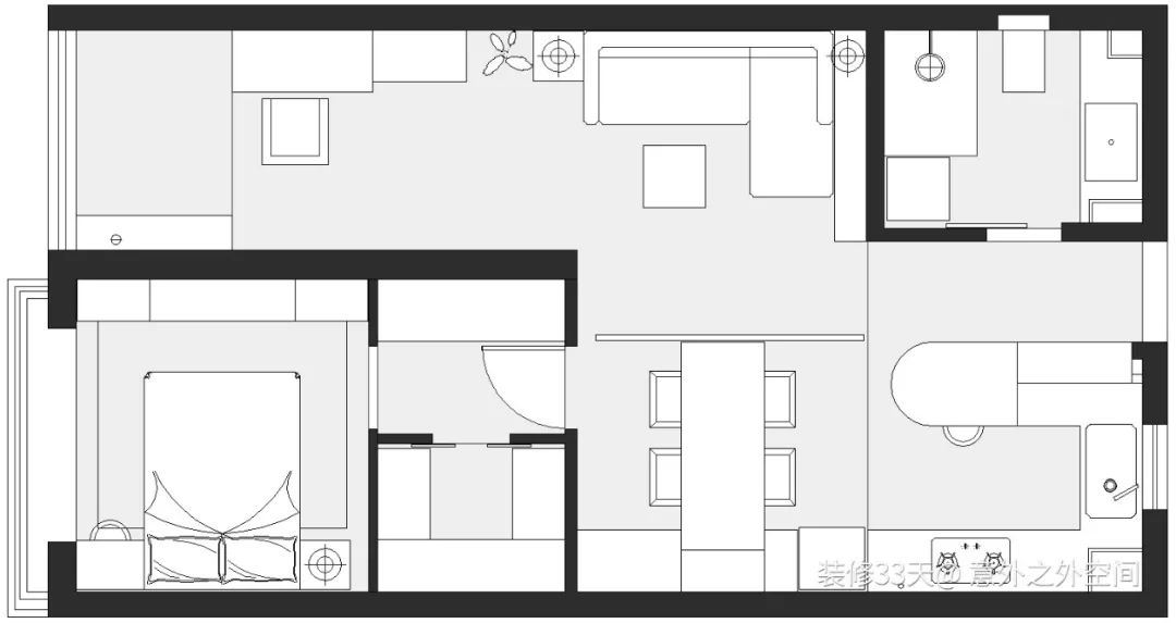 Renovation of a 60-square-meter old house, a refreshing and simple ...