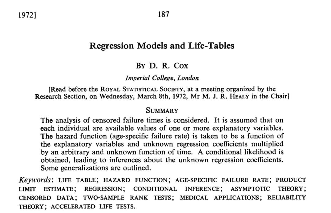 Famous statistician David Cox dies: his proposal of "COX regression ...