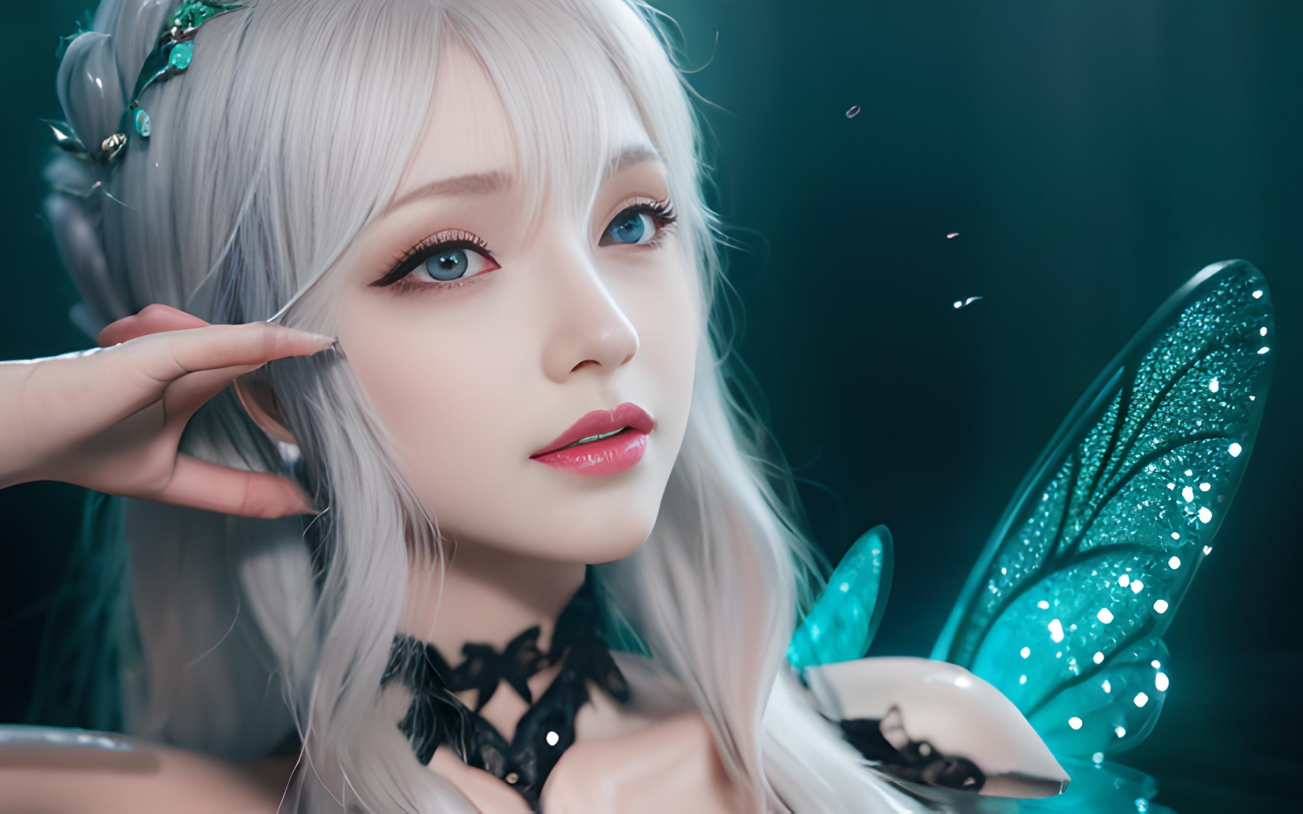 AI painting elves playing in water (computer wallpaper) - iMedia