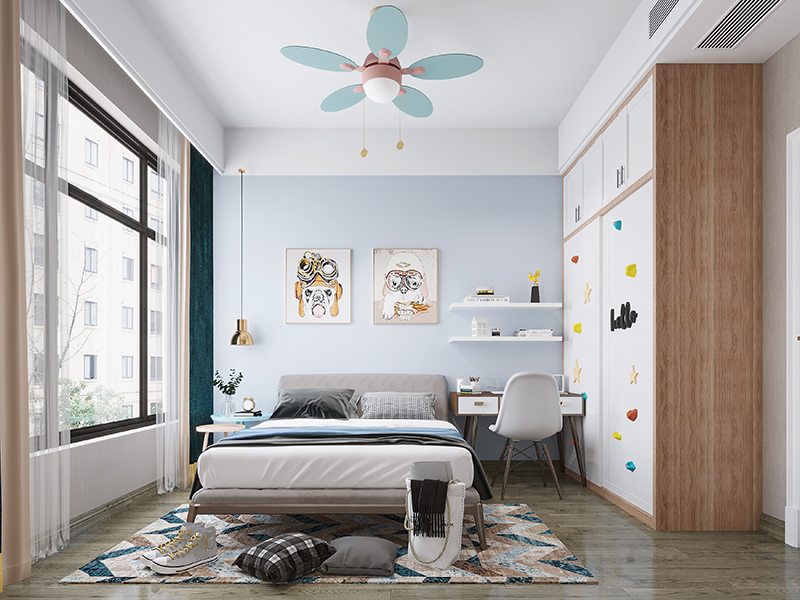 The 128-square-meter modern-style four-bedroom apartment is flamboyant ...