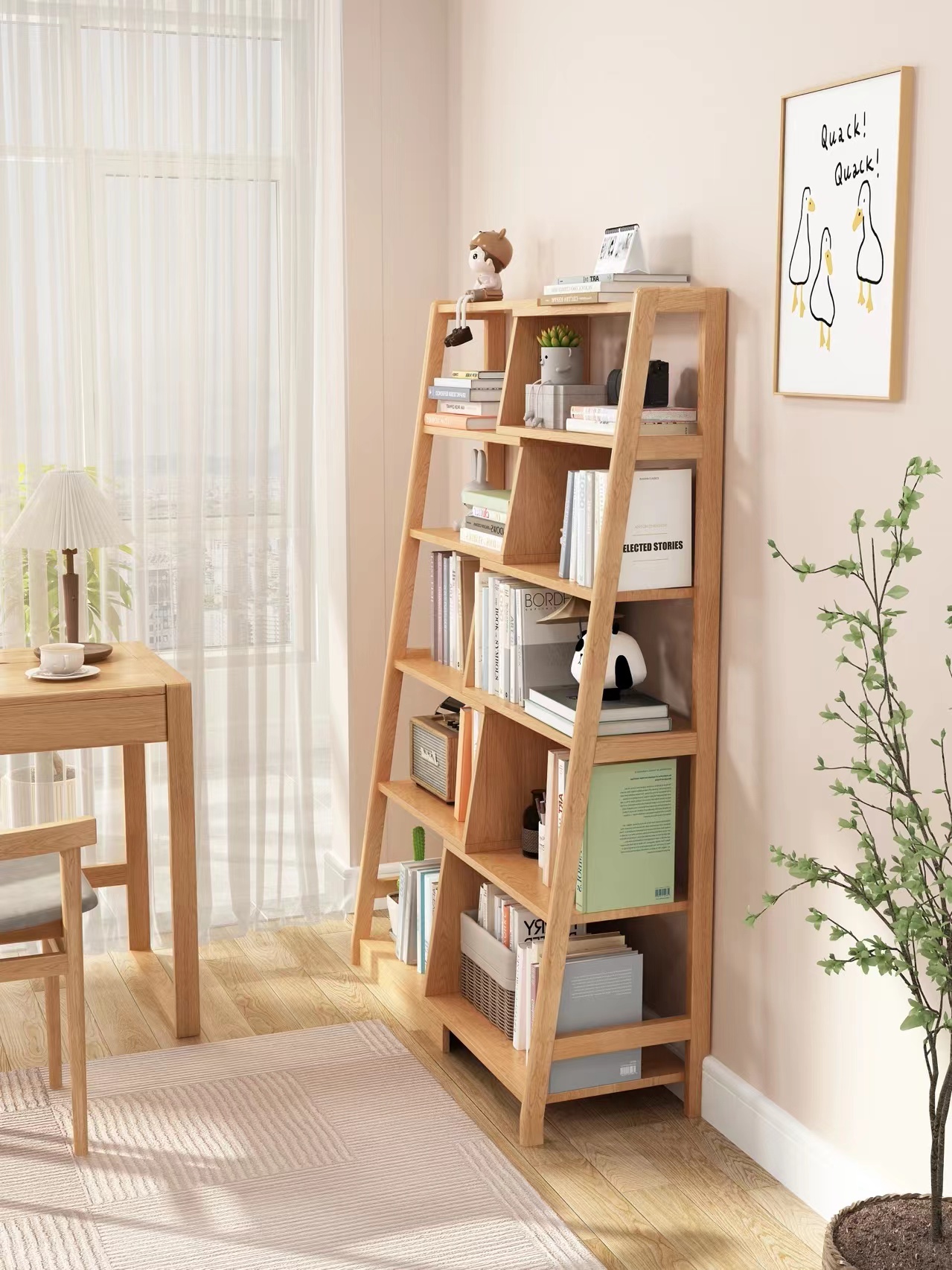 Retractable bookshelf rack, can be long or short design love - iNEWS
